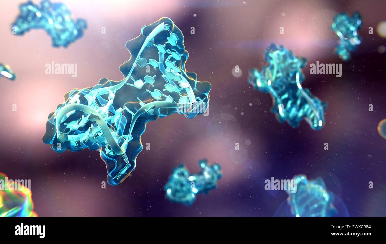 Illustration of an aptamer drug. Aptamers are a special class of ...
