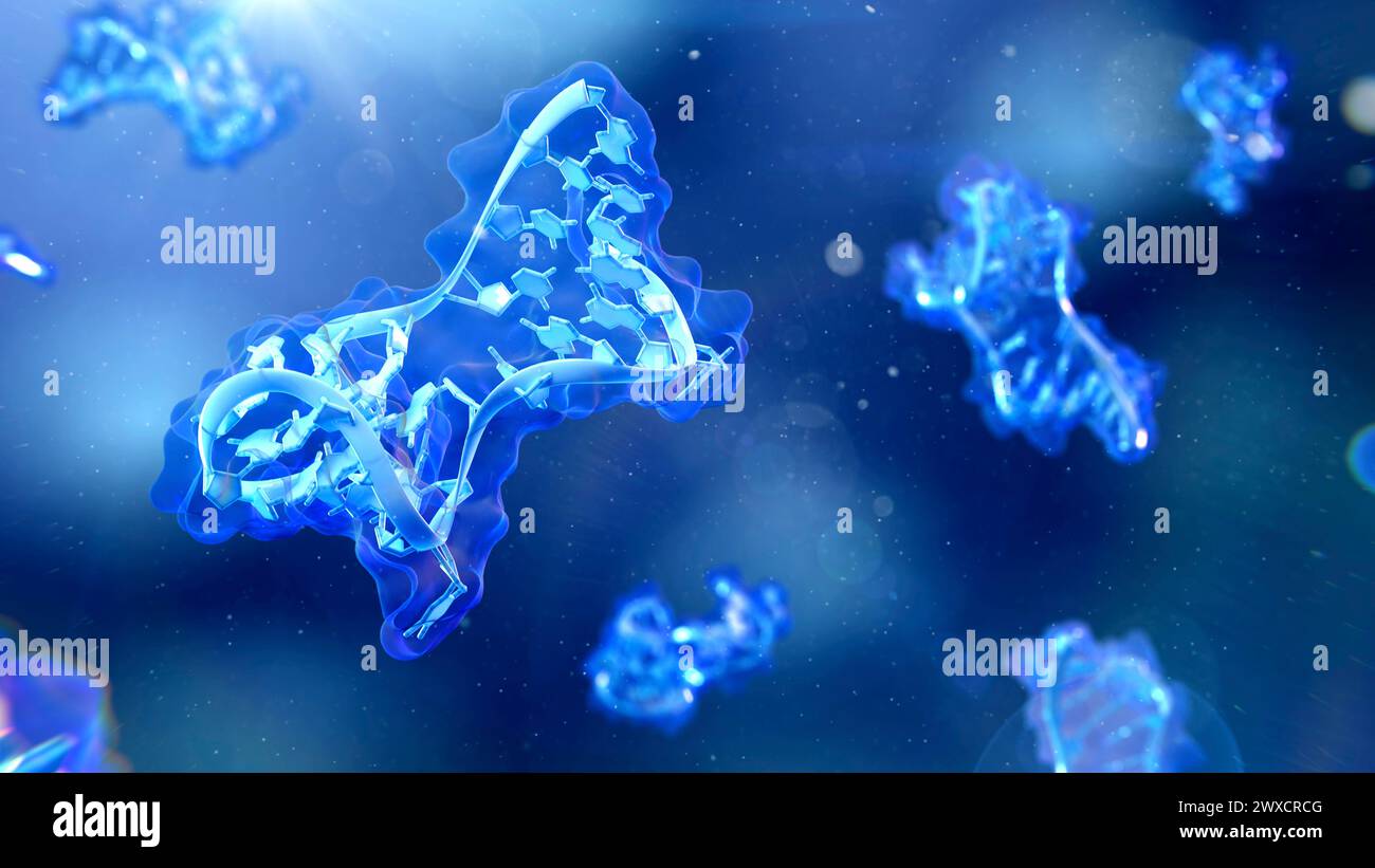 Illustration of an aptamer drug. Aptamers are a special class of ...