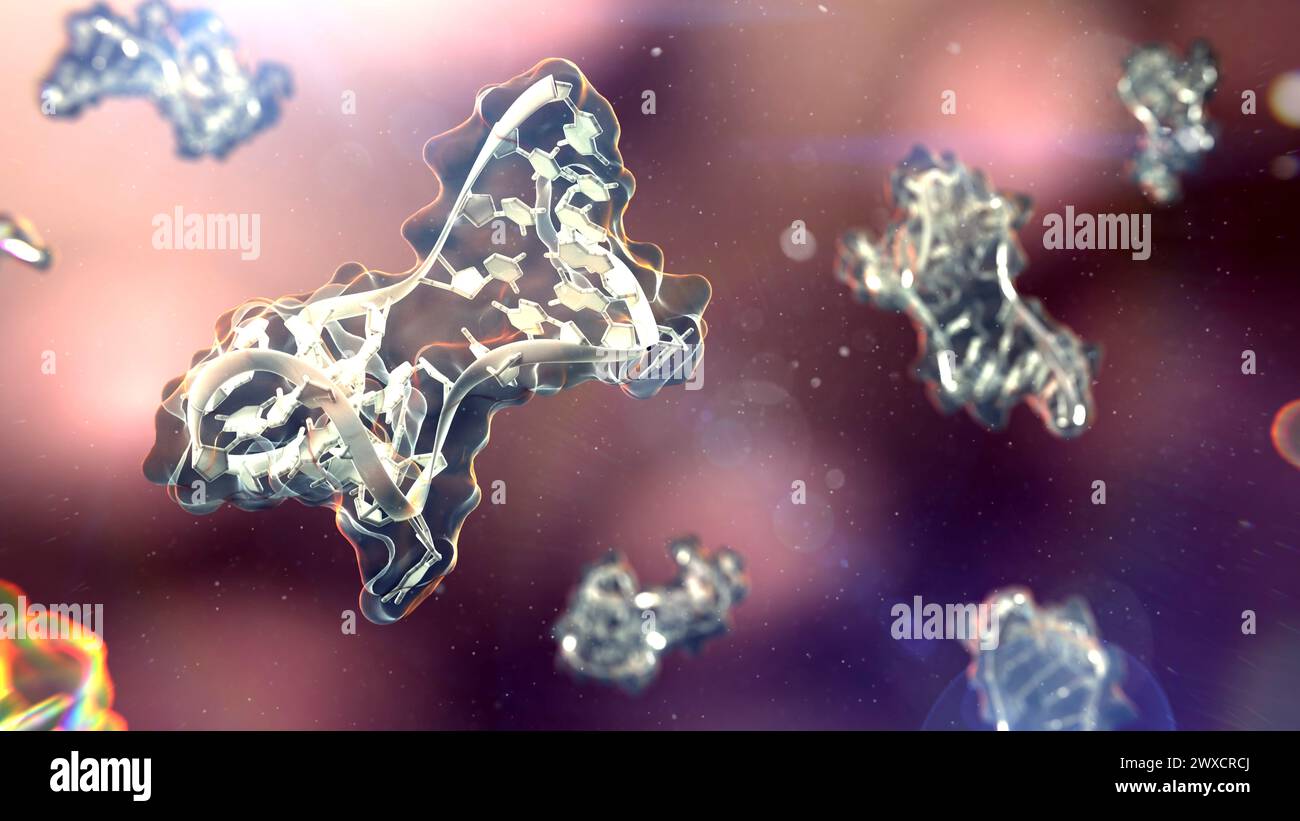 Illustration of an aptamer drug. Aptamers are a special class of ...