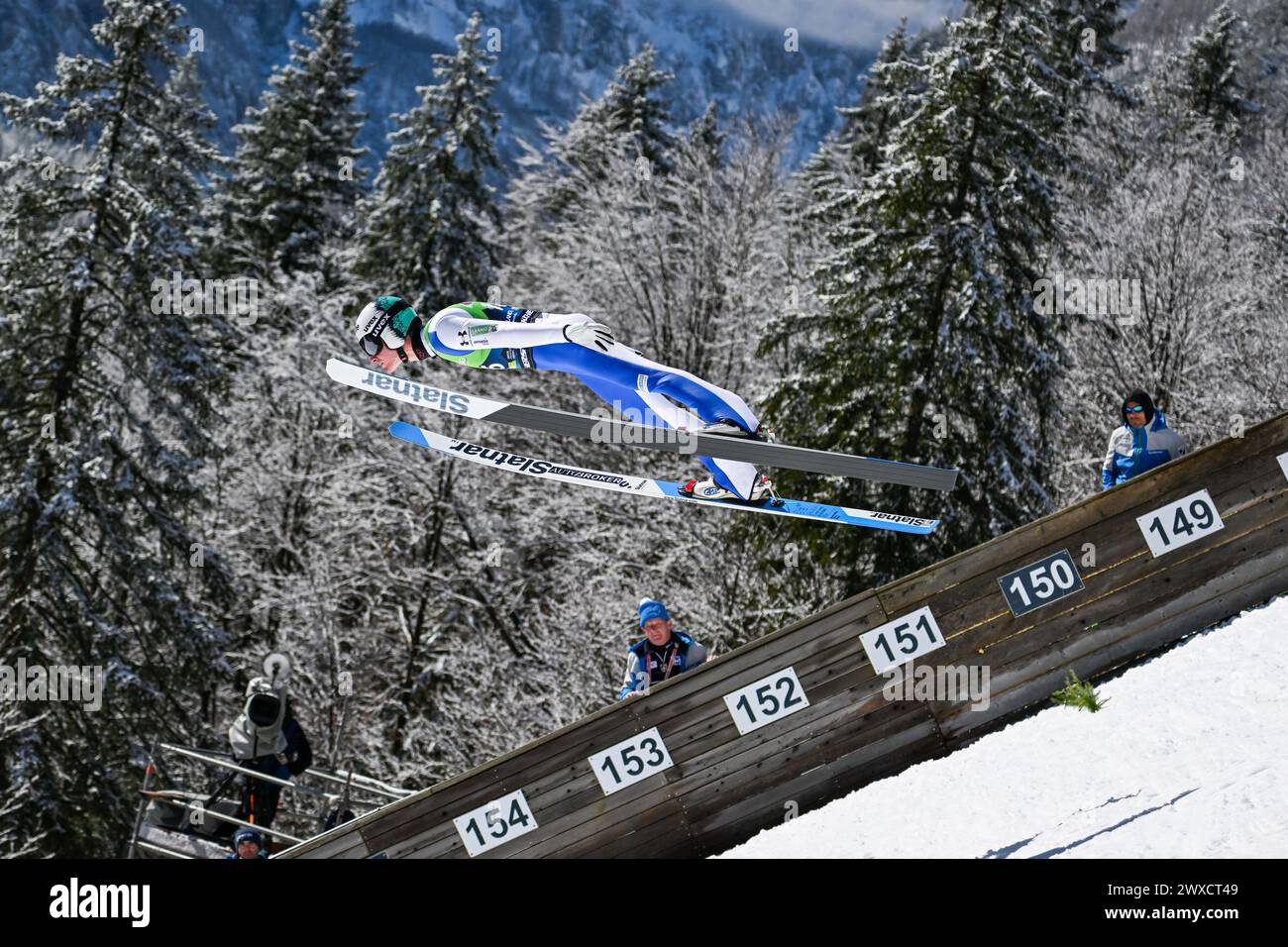 Planica, Slovenia. 24th Mar, 2024. Domen Prevc of Slovenia in action ...