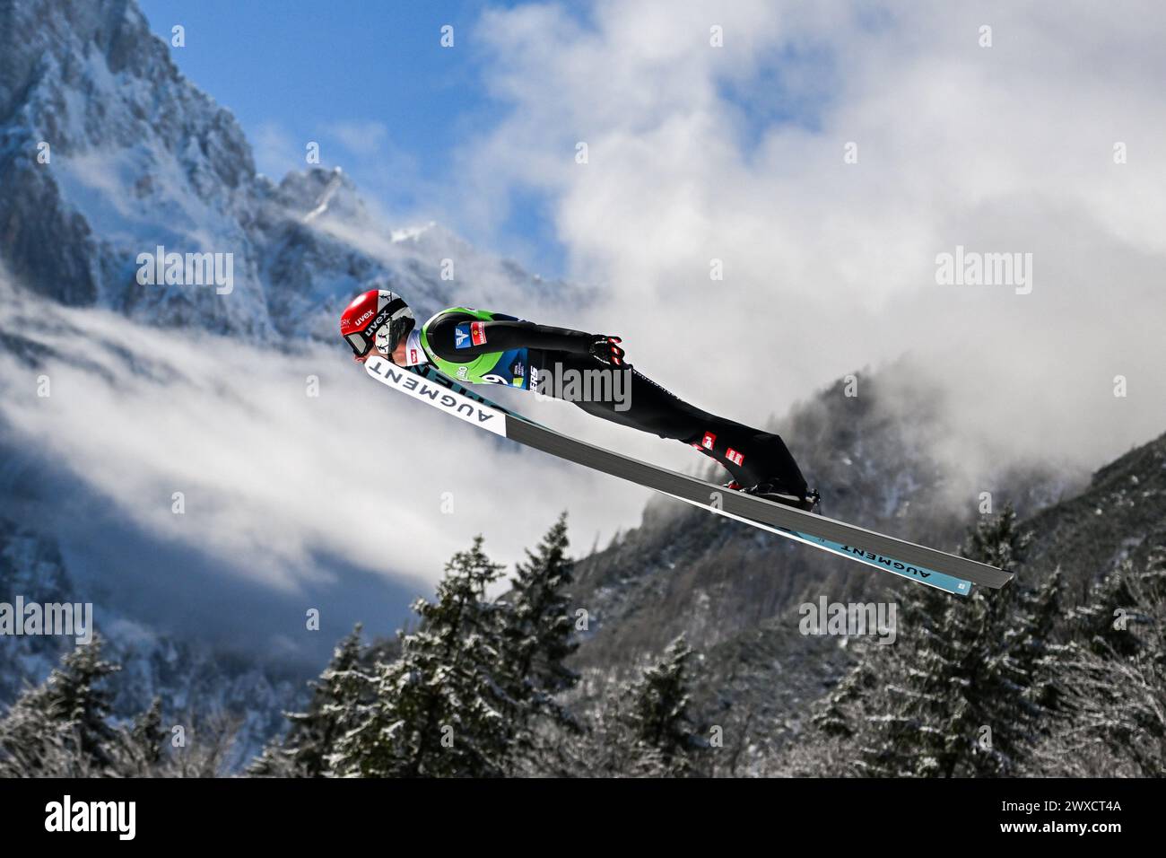 Planica, Slovenia. 24th Mar, 2024. Manuel Fettner of Austria in action ...