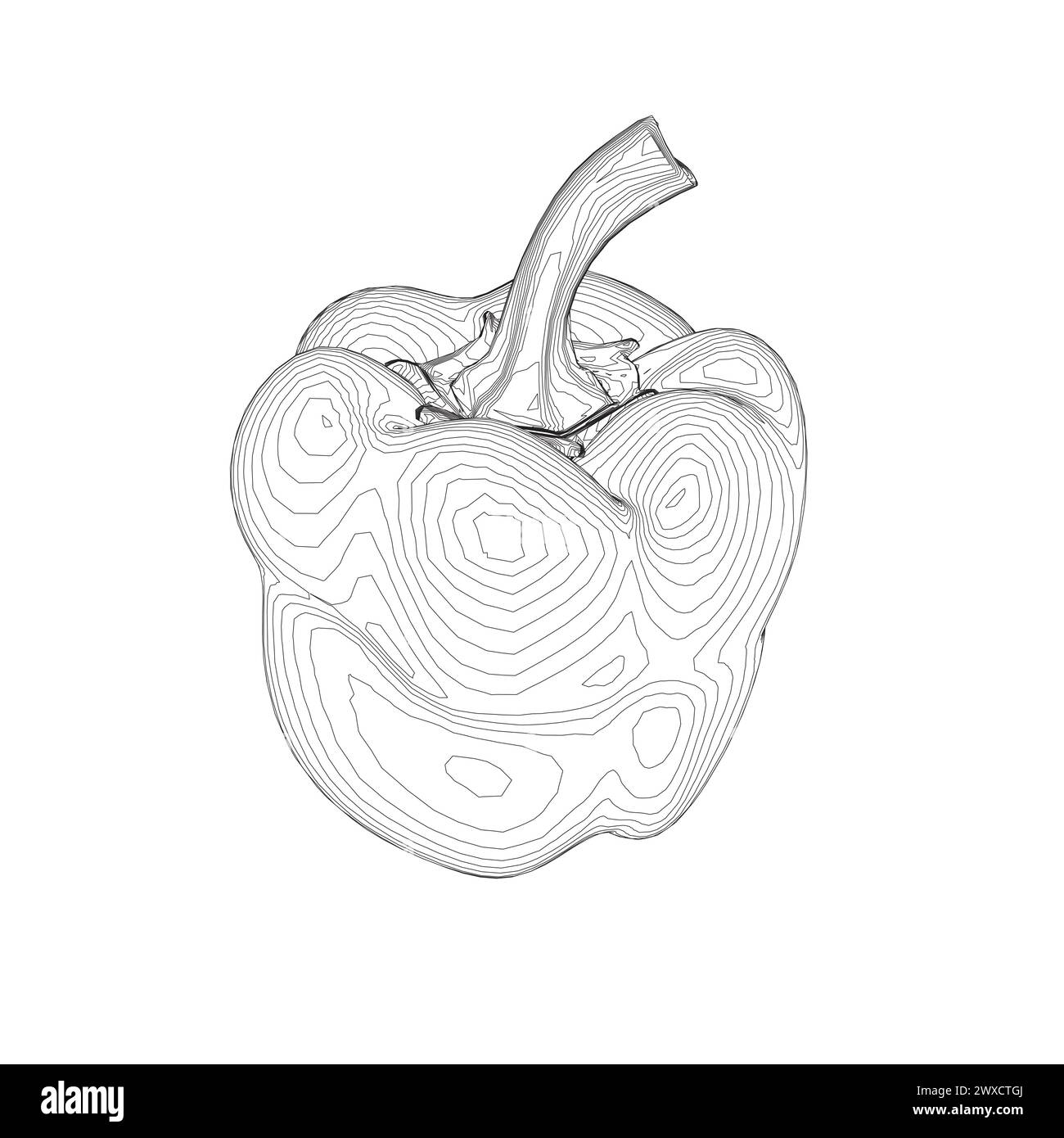 Pepper logo template icon vector illustration. Black and white contour ...