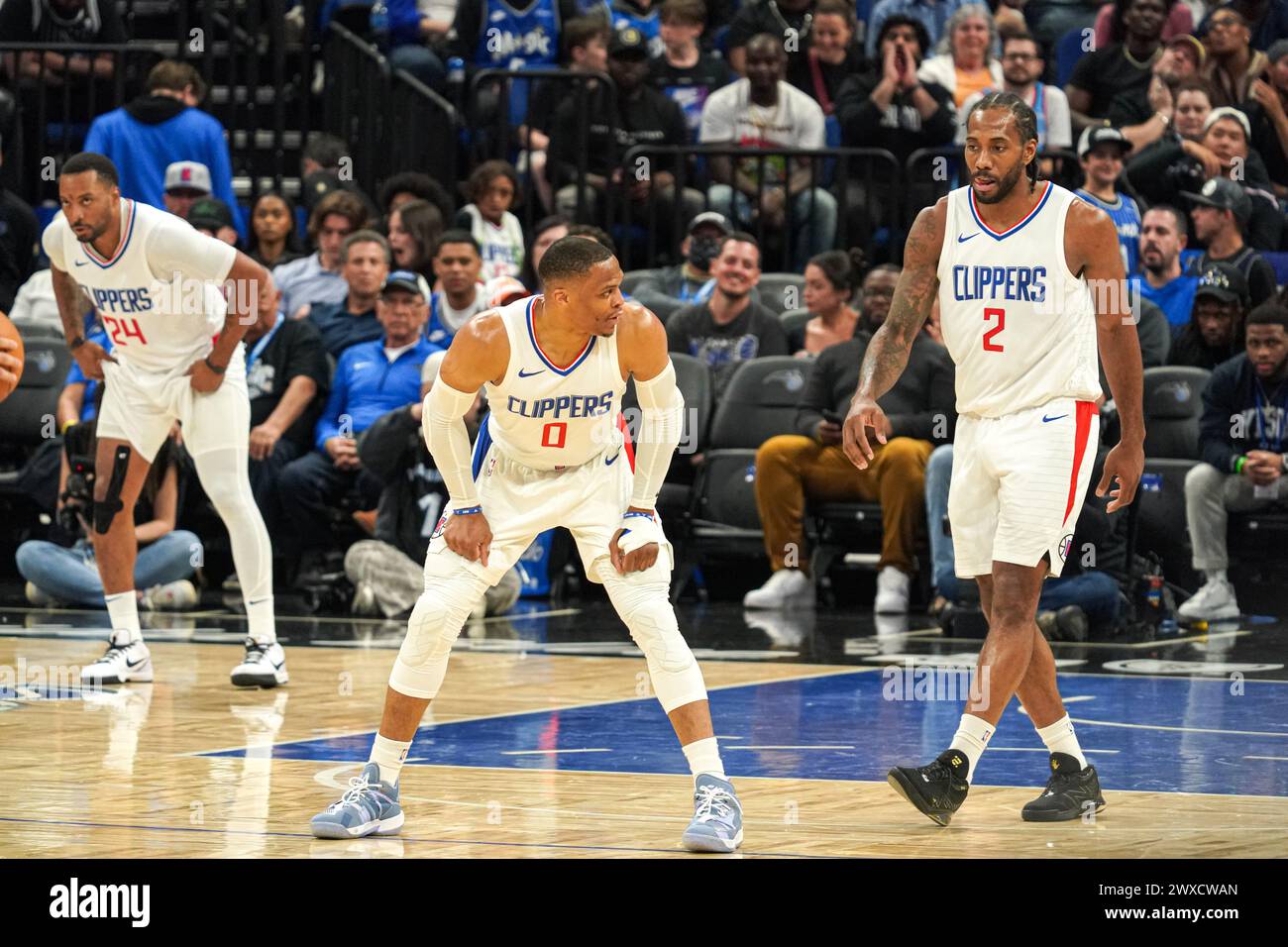 Orlando, Florida, USA, March 29, 2024, Los Angeles Clippers players ...
