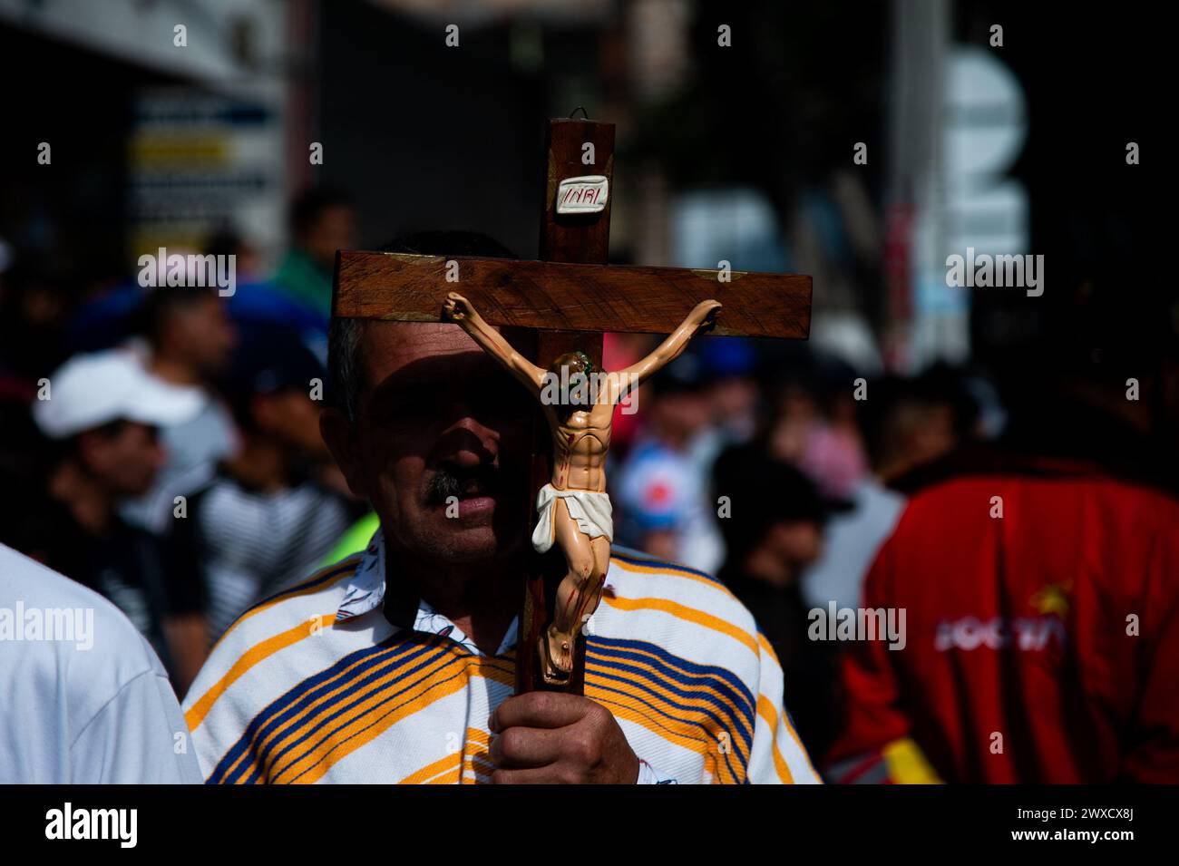 Bogota, Colombia. 29th Mar, 2024. People take part during the Good ...
