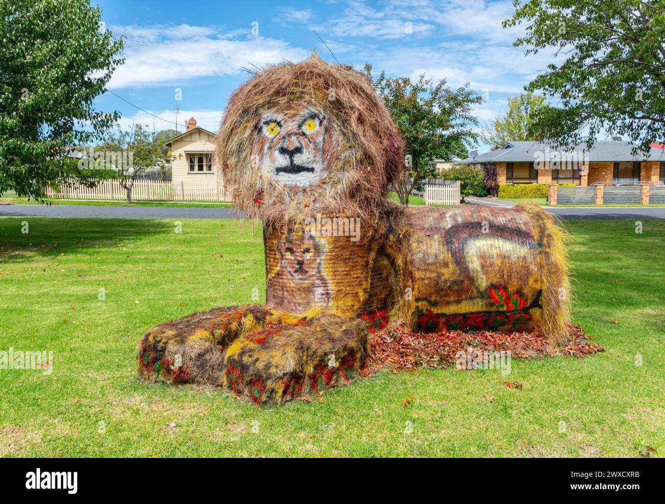 entrants in the hay bale trail street art competition at the ...