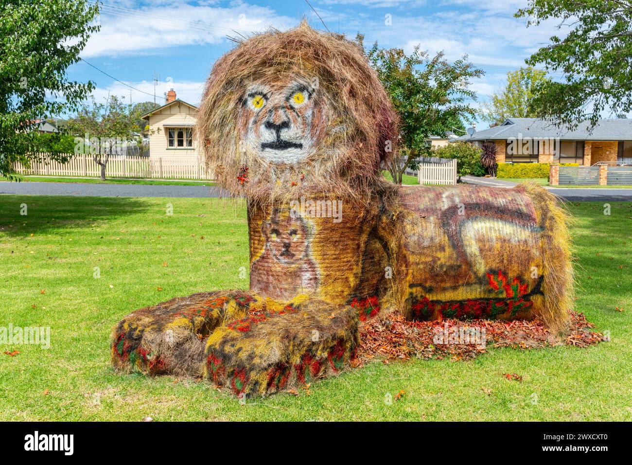 entrants in the hay bale trail street art competition at the ...