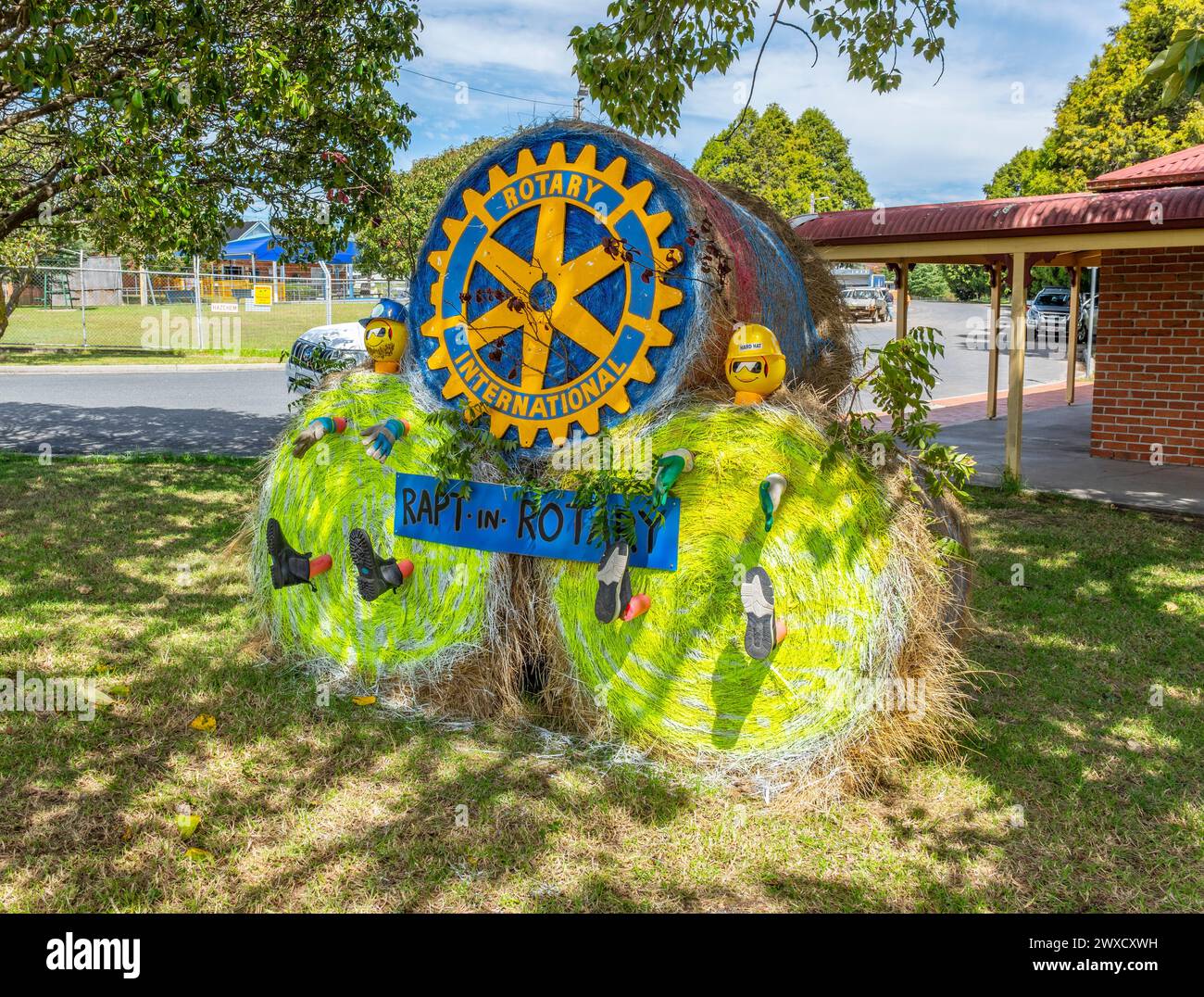 entrants in the hay bale trail street art competition at the ...