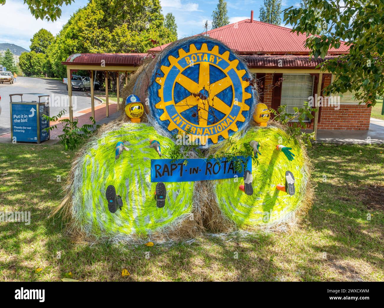 entrants in the hay bale trail street art competition at the ...