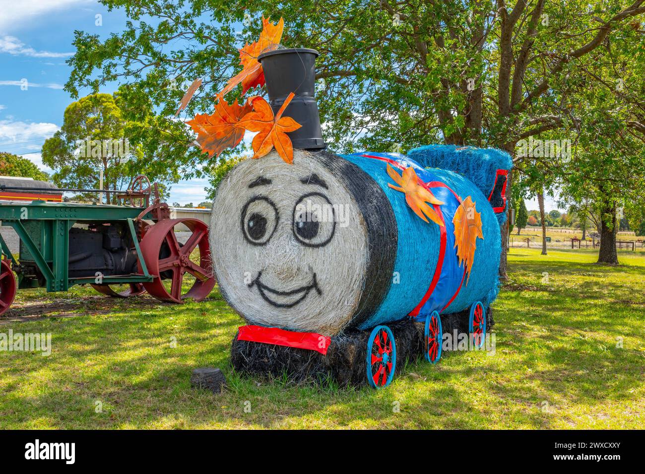 entrants in the hay bale trail street art competition at the ...