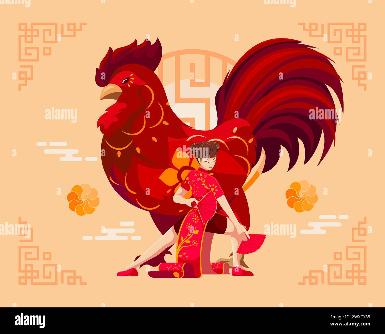 Chinese horoscope rooster Stock Vector Images - Alamy