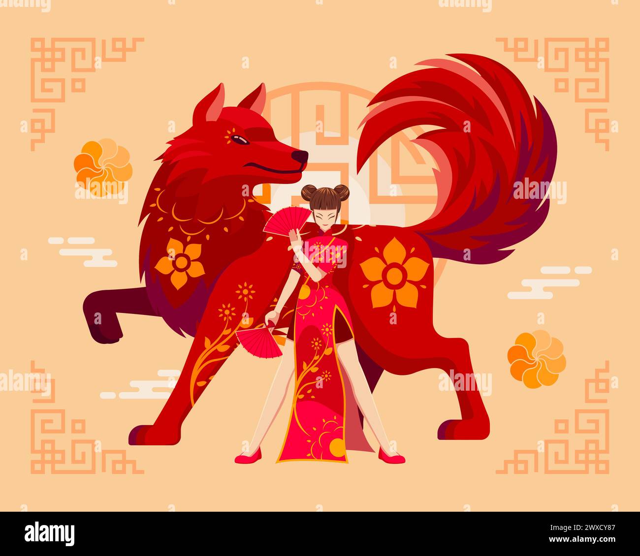Qipao Stock Vector Images - Alamy