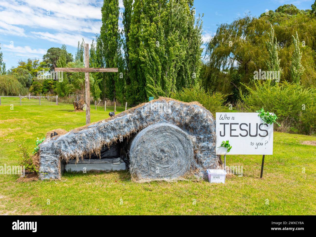 entrants in the hay bale trail street art competition at the ...