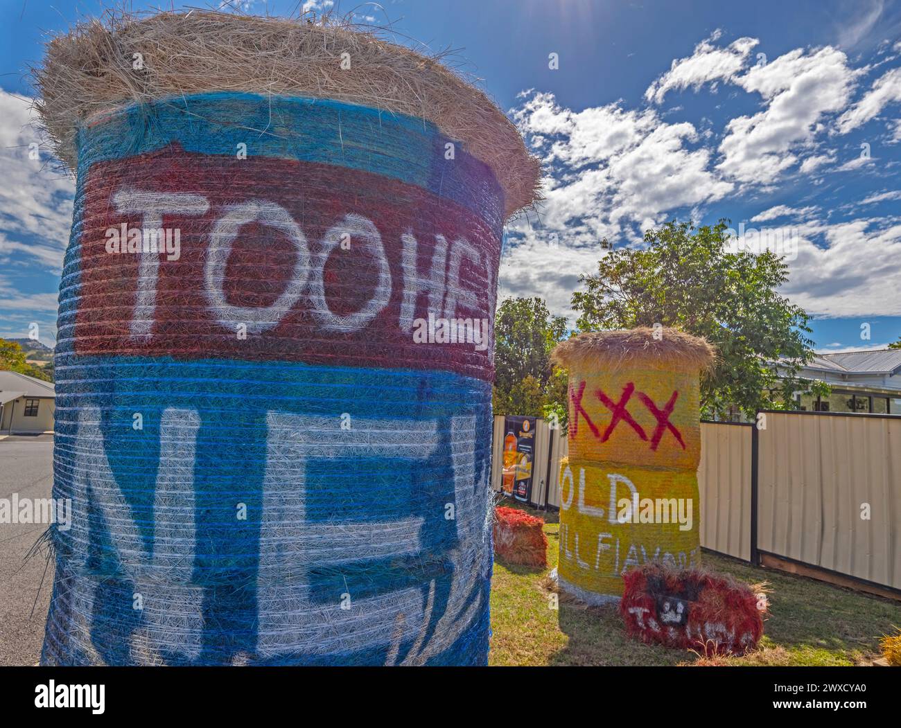 entrants in the hay bale trail street art competition at the ...