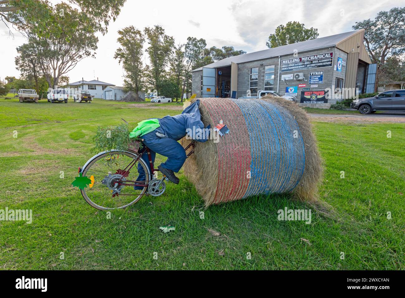 entrants in the hay bale trail street art competition at the ...