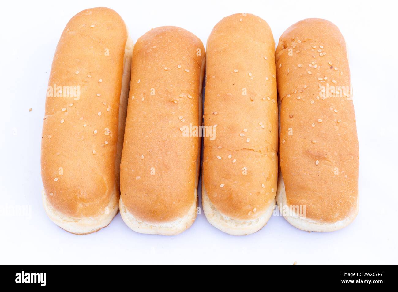 Closeup of a fast food buns on white background Stock Photo - Alamy