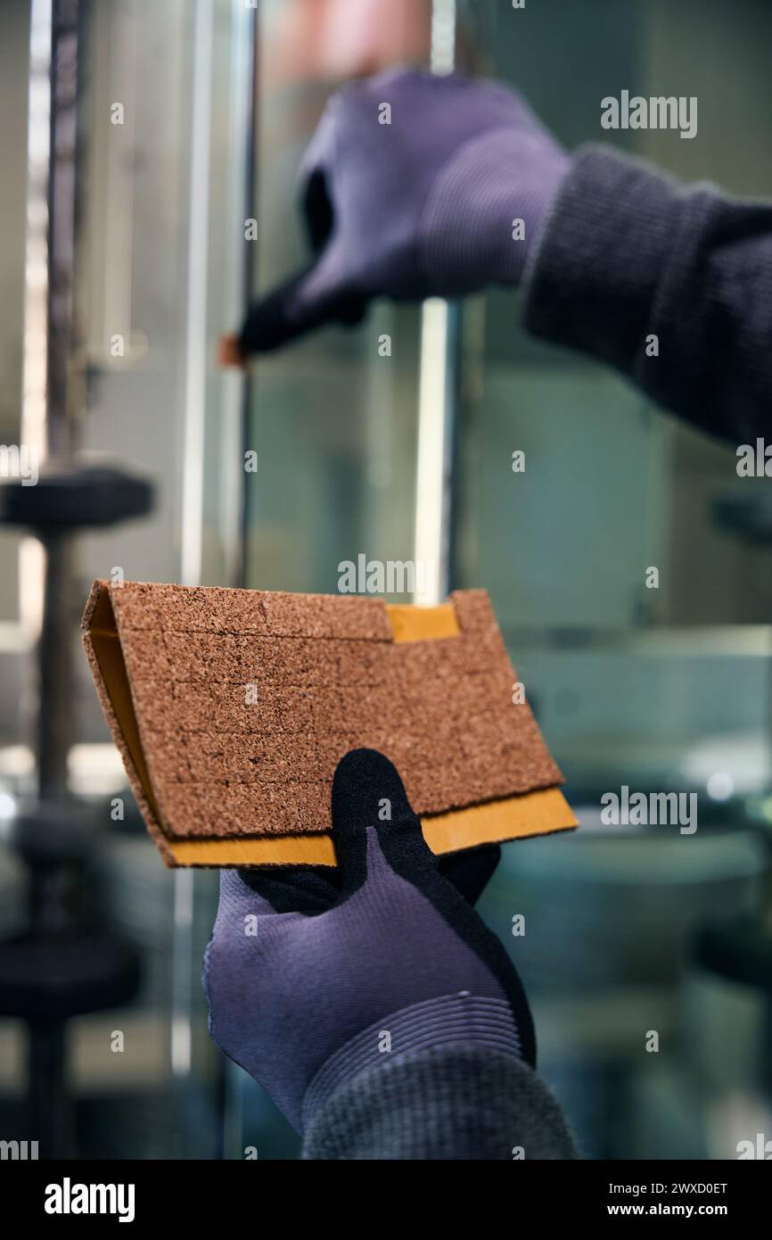 Man uses special inserts to transport double-glazed windows Stock Photo ...