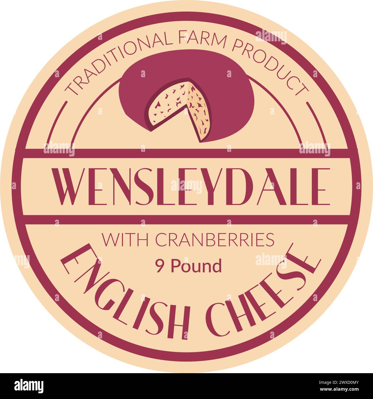 English cheese, traditional farm product label Stock Vector Image & Art ...