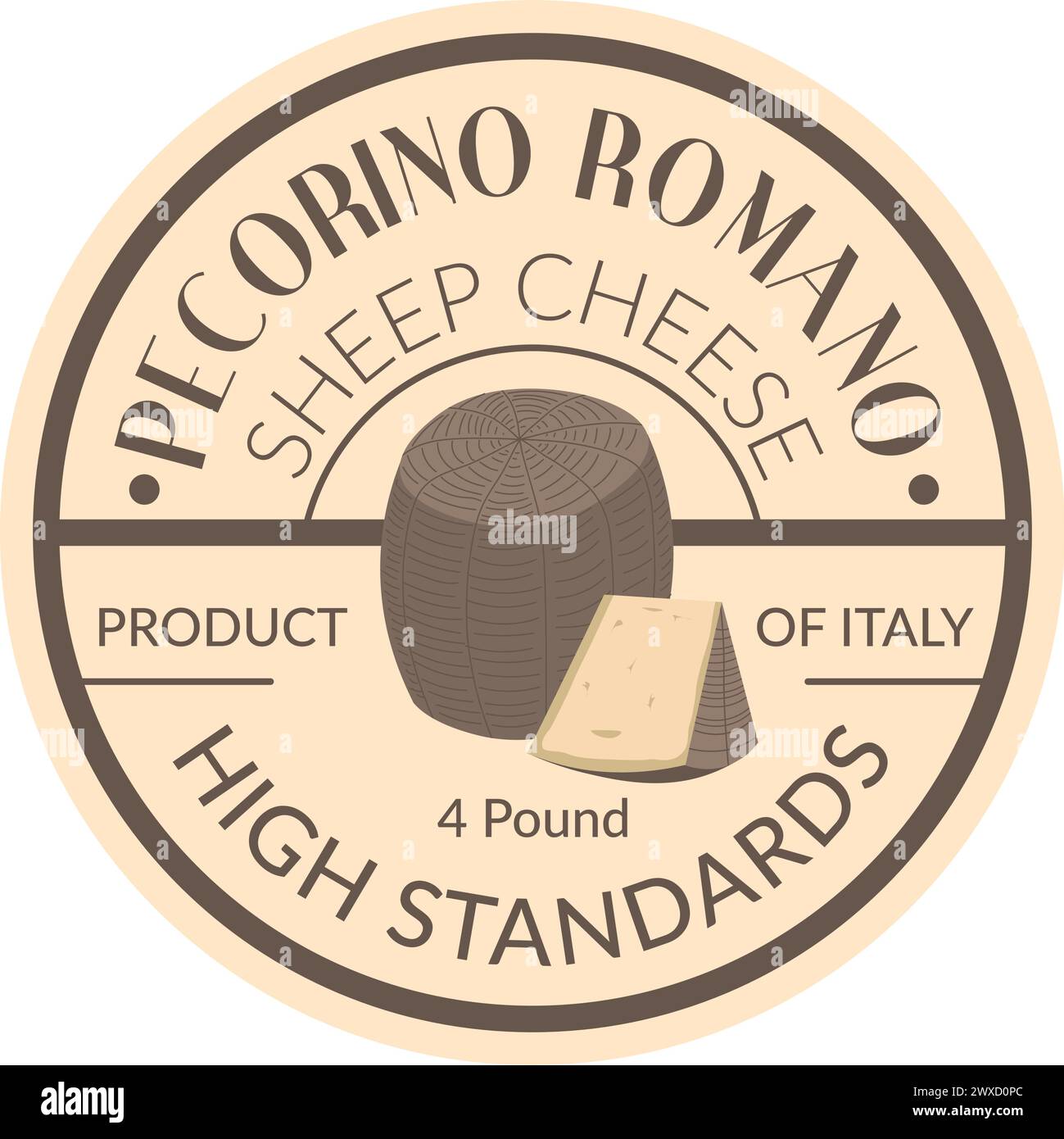 Pecorino romano illustration Stock Vector Images - Alamy