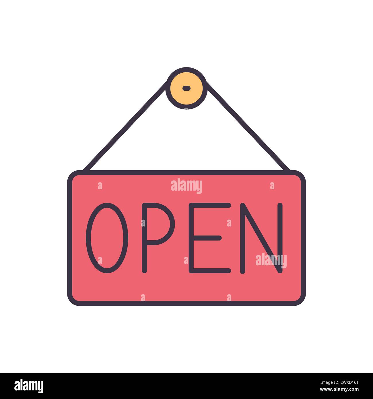 Nameplate Open related vector icon. Isolated on white background ...