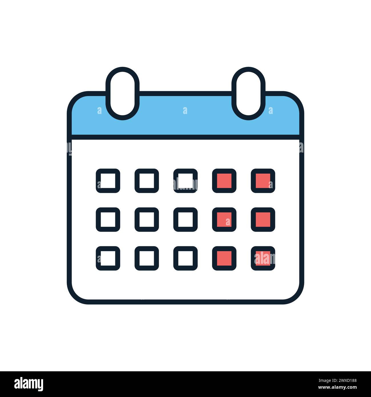 Calendar related vector icon. Isolated on white background. Vector ...