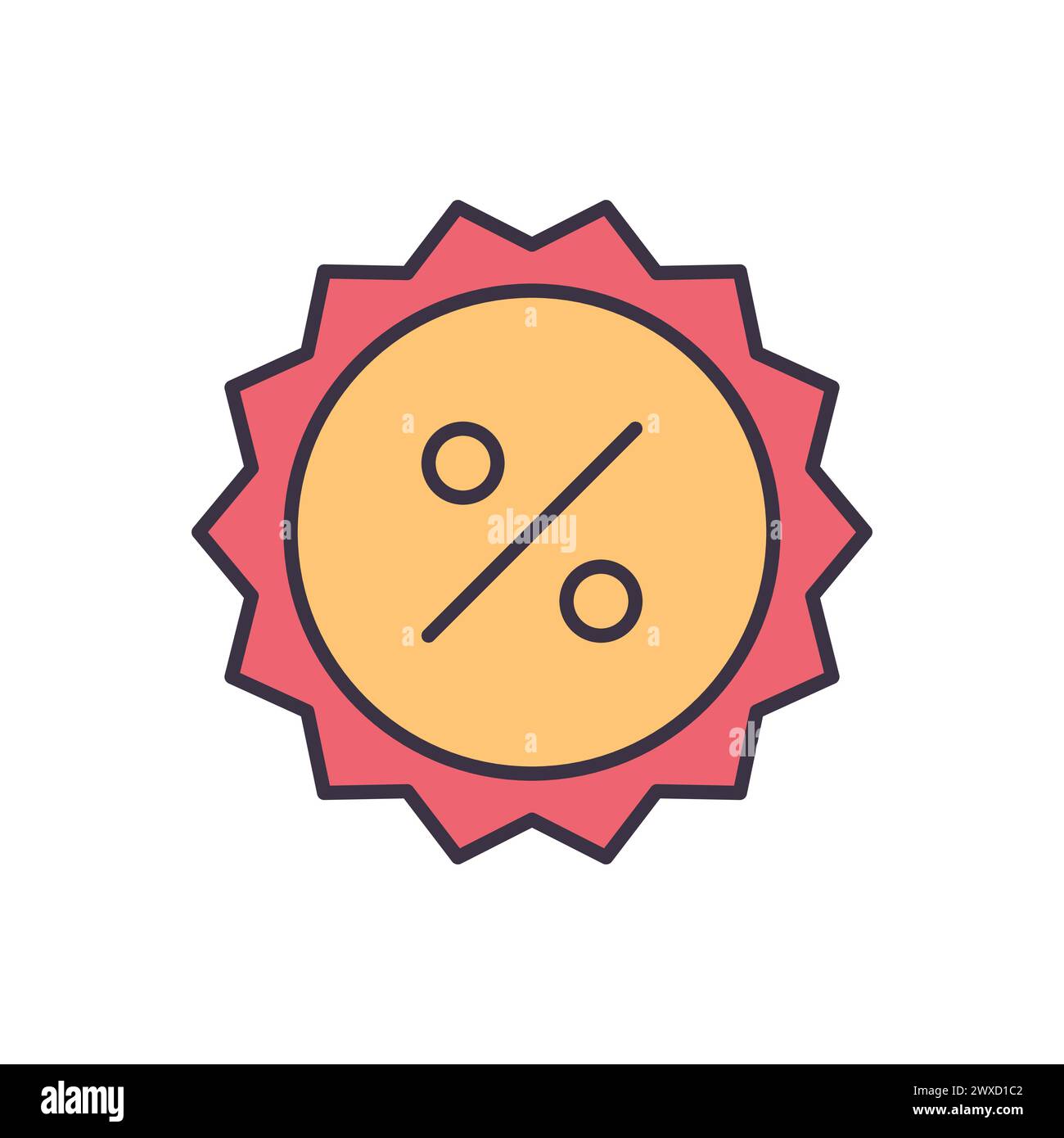 Percent Badge related vector icon. Isolated on white background. Vector ...