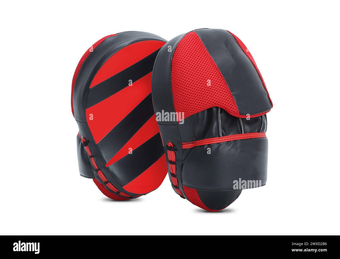 black and red boxing practive focus pad isolated Stock Photo - Alamy