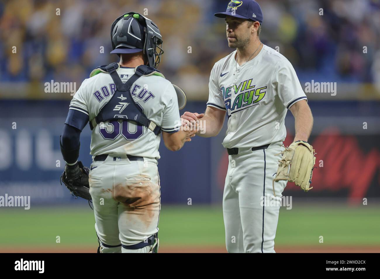 St. Petersburg, FL: Tampa Bay Rays catcher Ben Rortvedt (30 ...