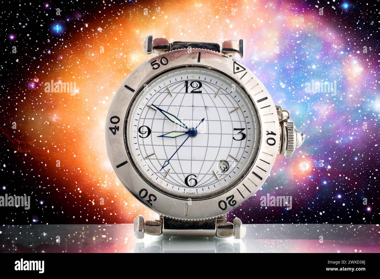 One time dial against the background of space Stock Photo - Alamy