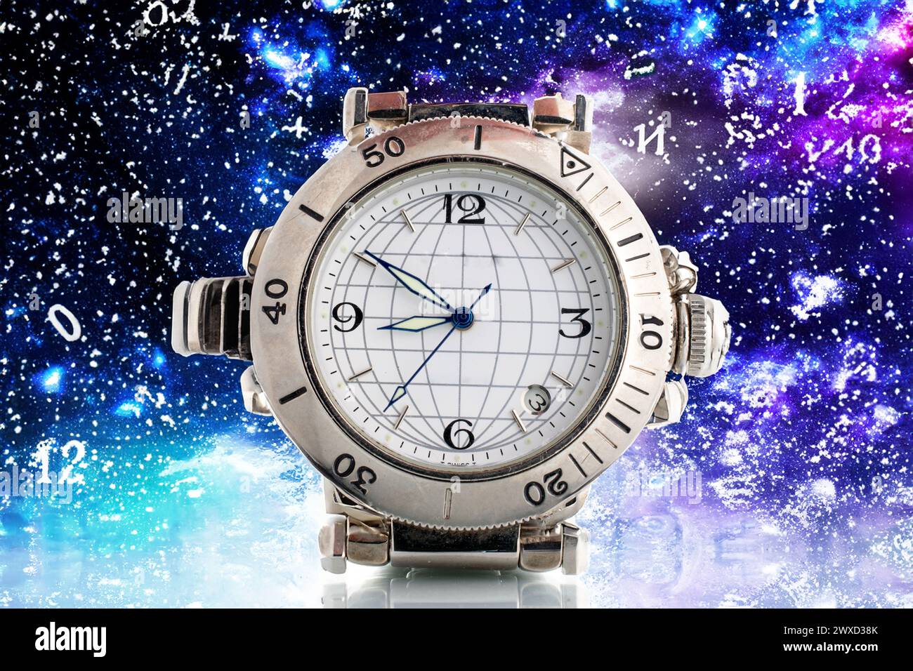 One time dial against the background of space Stock Photo - Alamy