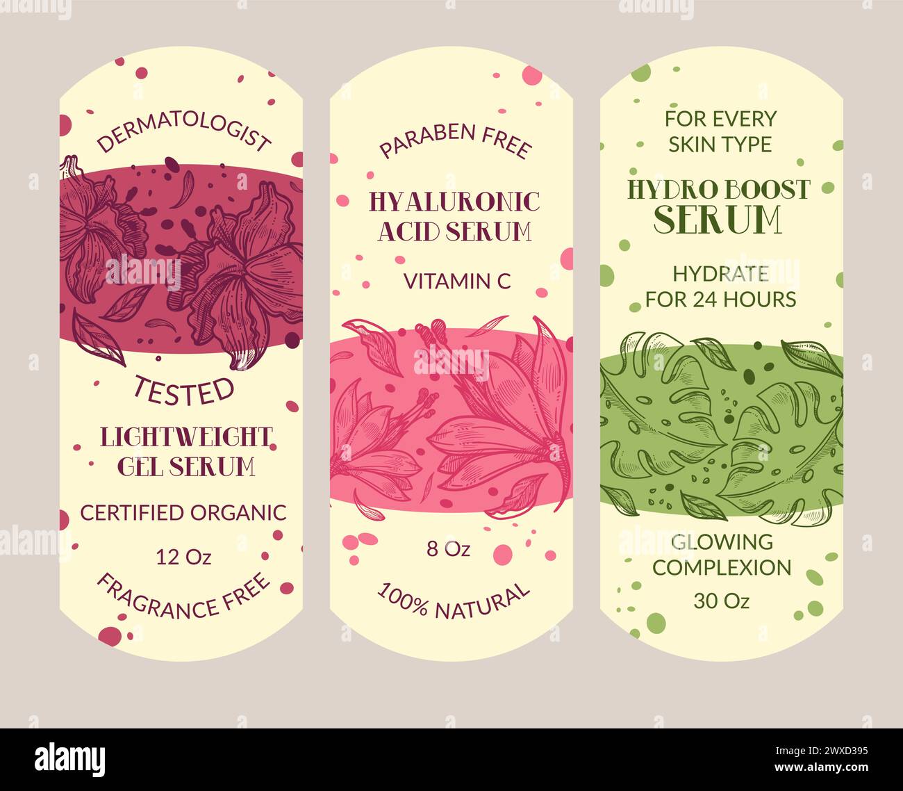 Skin care products labels Stock Vector Images - Alamy