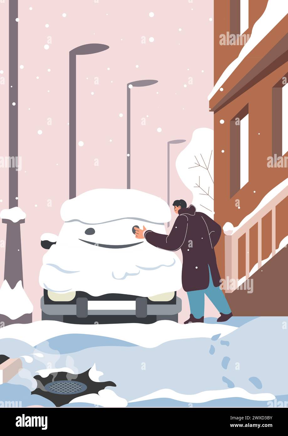 Ice covered car Stock Vector Images - Alamy