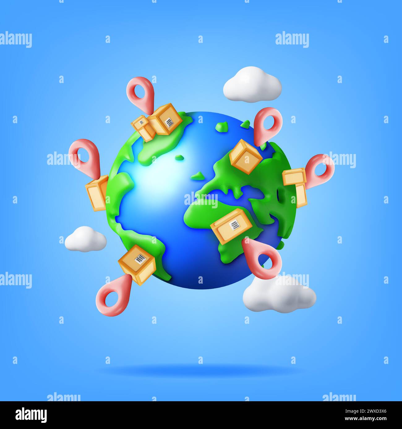 Paper map boxes delivery service hi-res stock photography and images ...