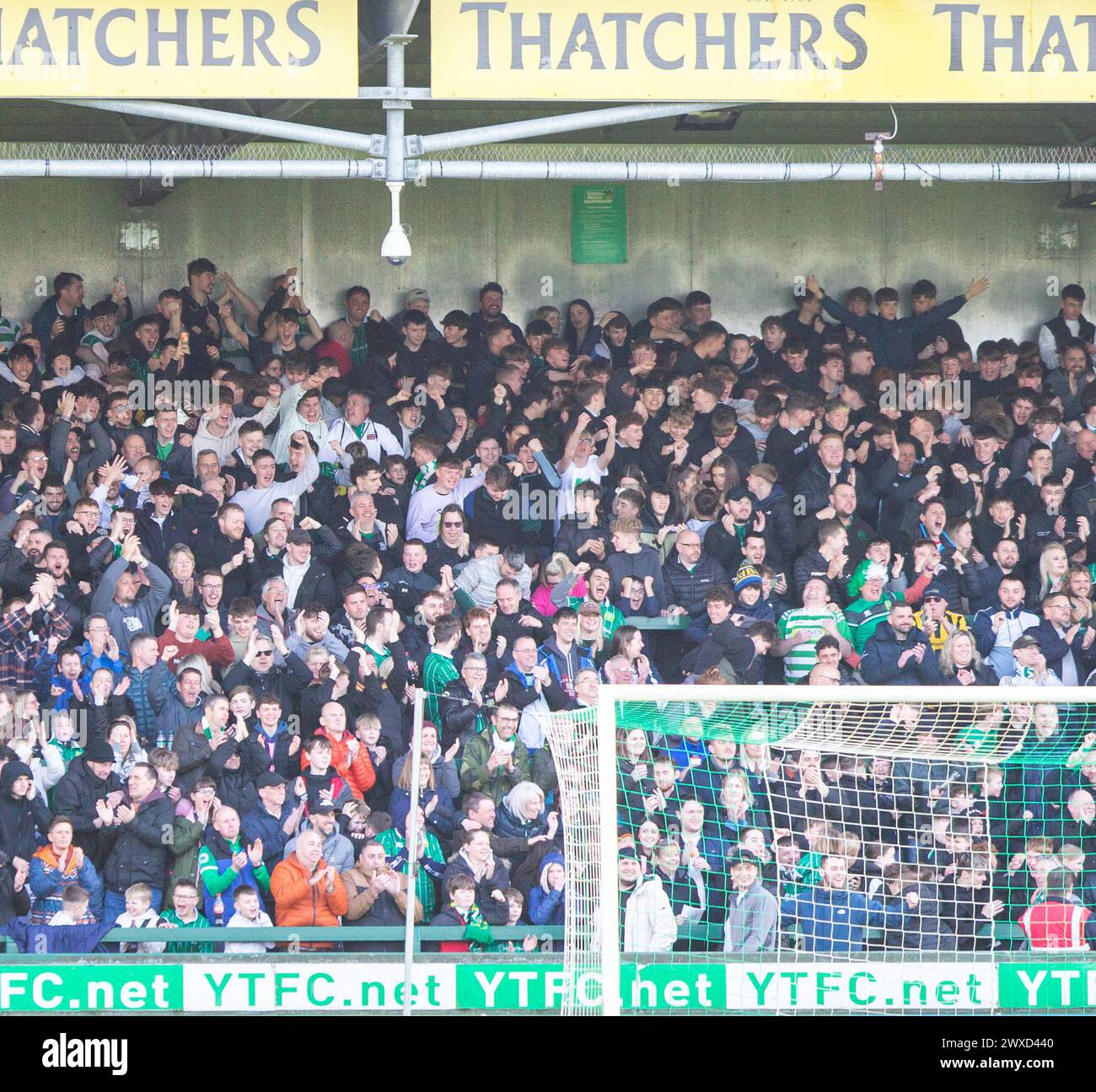 The Thatchers stand full of Yeovil Town fans during the National League ...