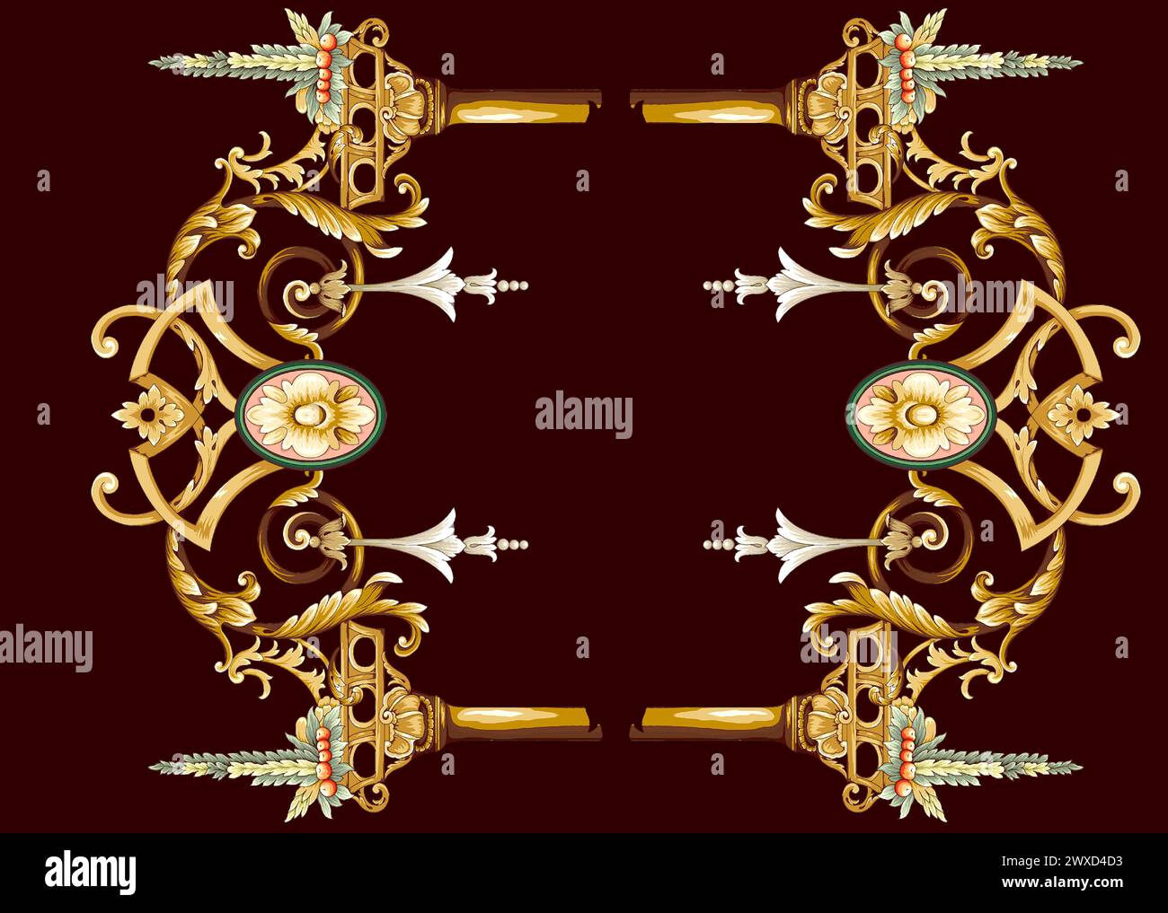 Exquisite baroque design, rococo design, suitable for textile clothing ...