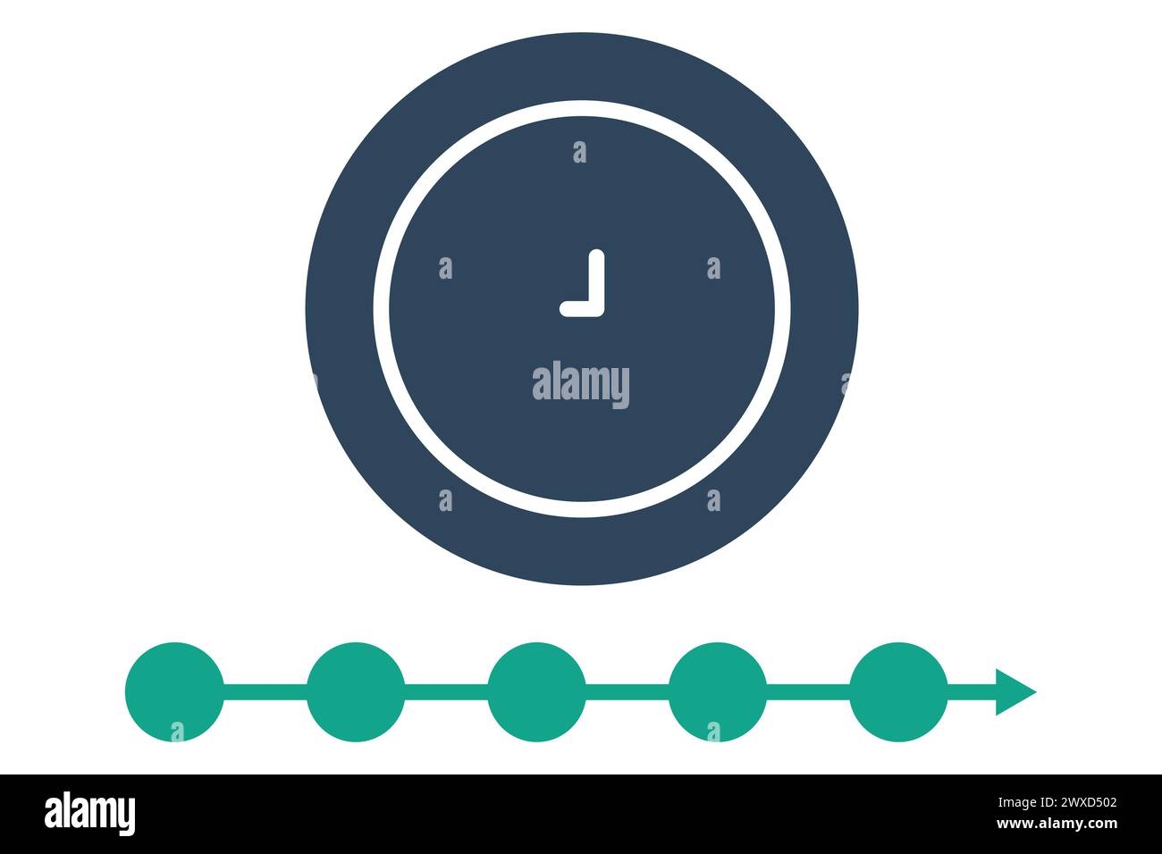 timeline icon. clock with arrow. icon related to action plan, business ...