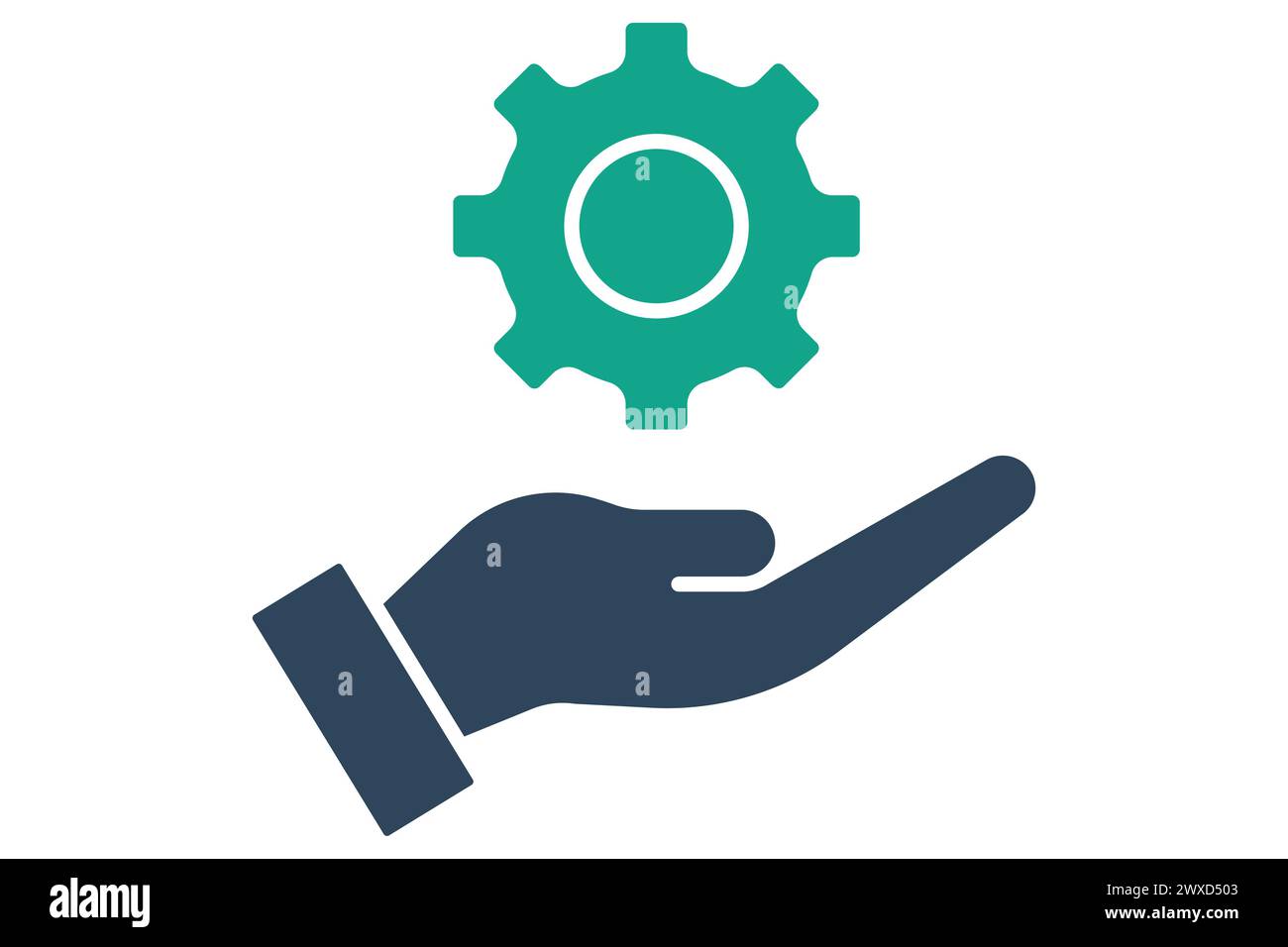 resource icon. hand with gear. icon related to action plan, business ...
