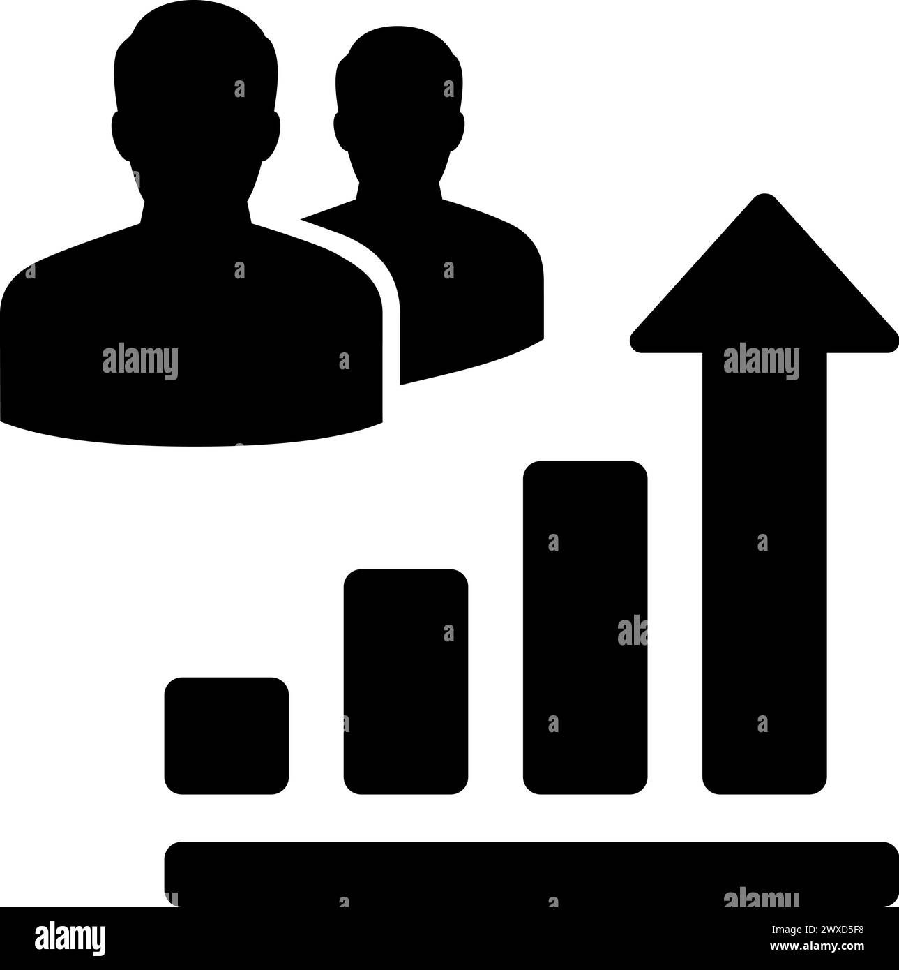 Growing bar graph and people icons for design of webpage template or ... Growing bar graph and people icons for design of webpage template or ...