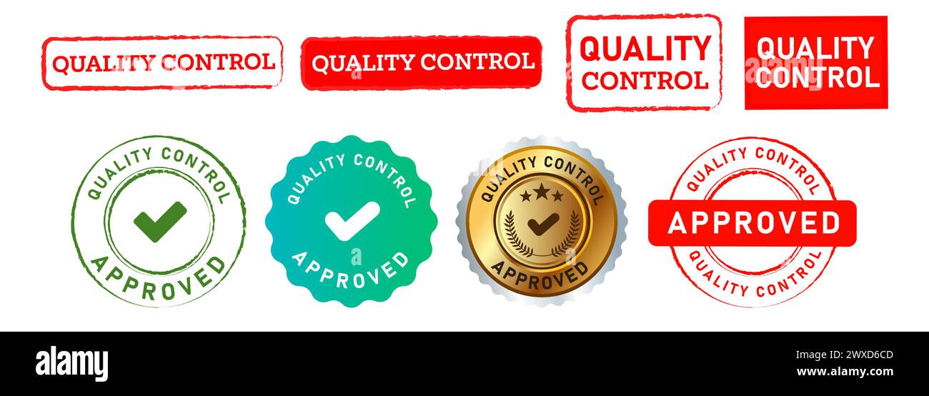 quality control approved stamp and sela badge label sticker sign for ...