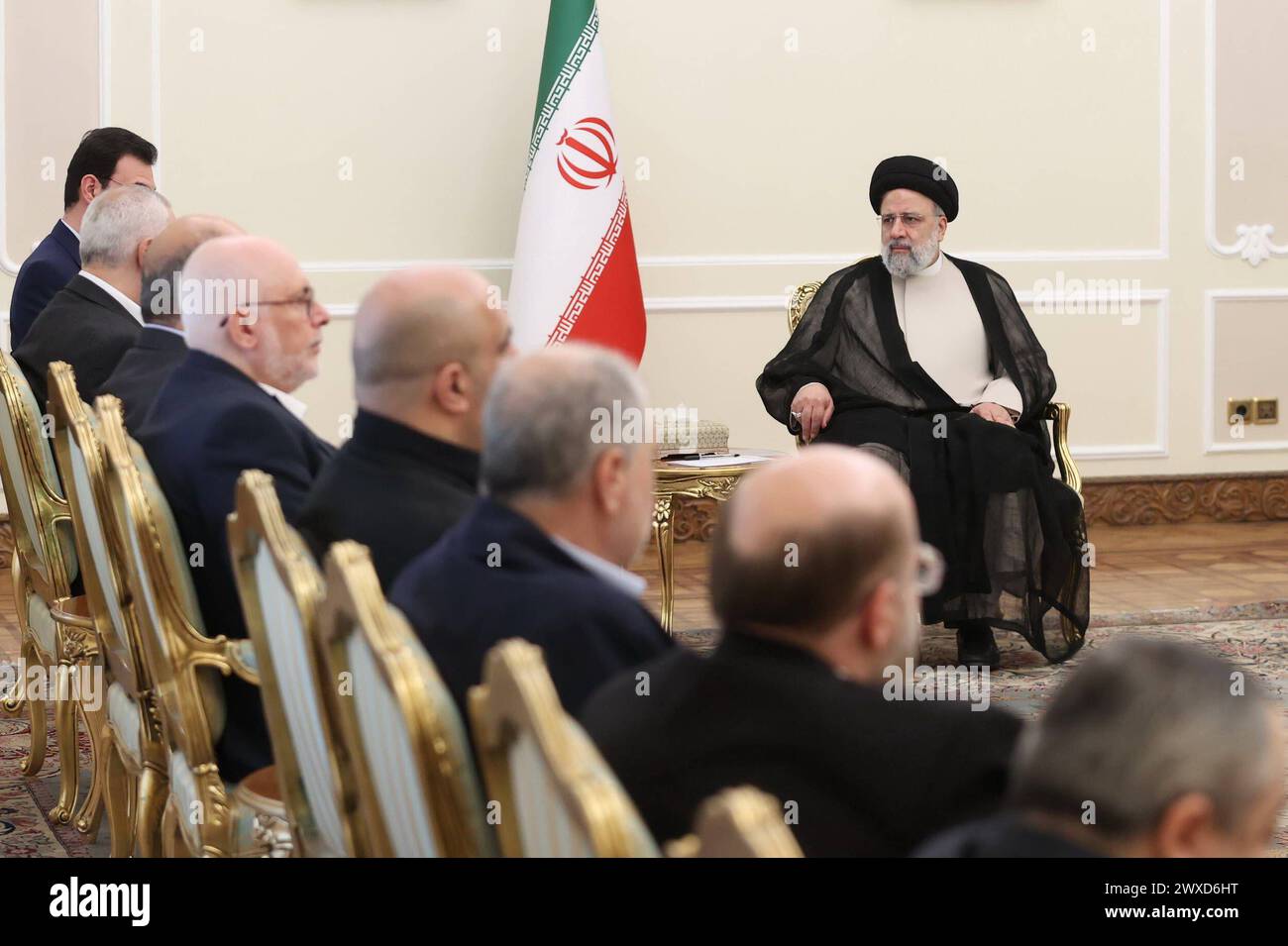 Iranian president Ebrahim Raisi meet with Ismail Haniyeh, the Doha ...