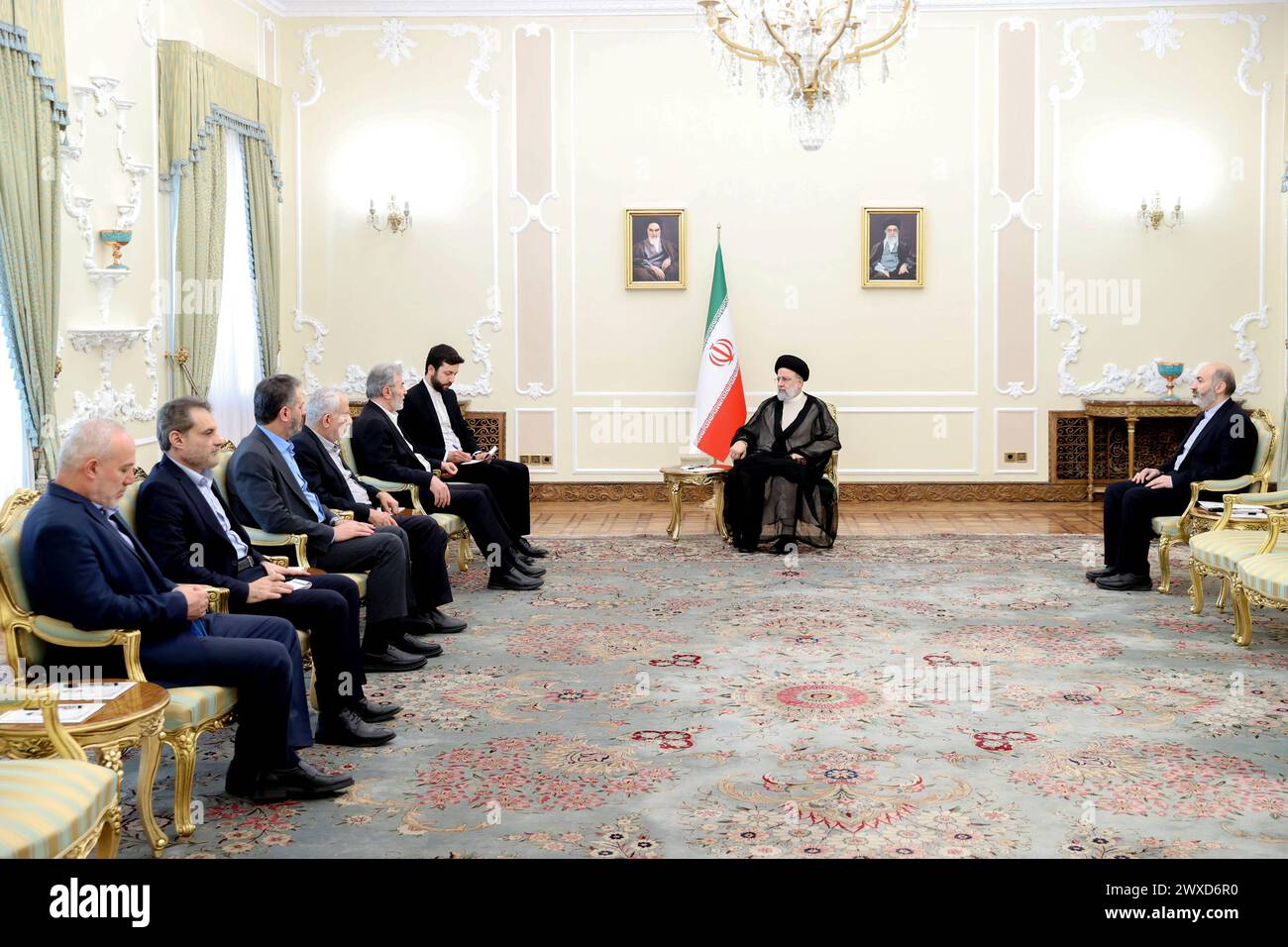 Iranian president Ebrahim Raisi meet with Ziad al-Nakhalah, leader of ...