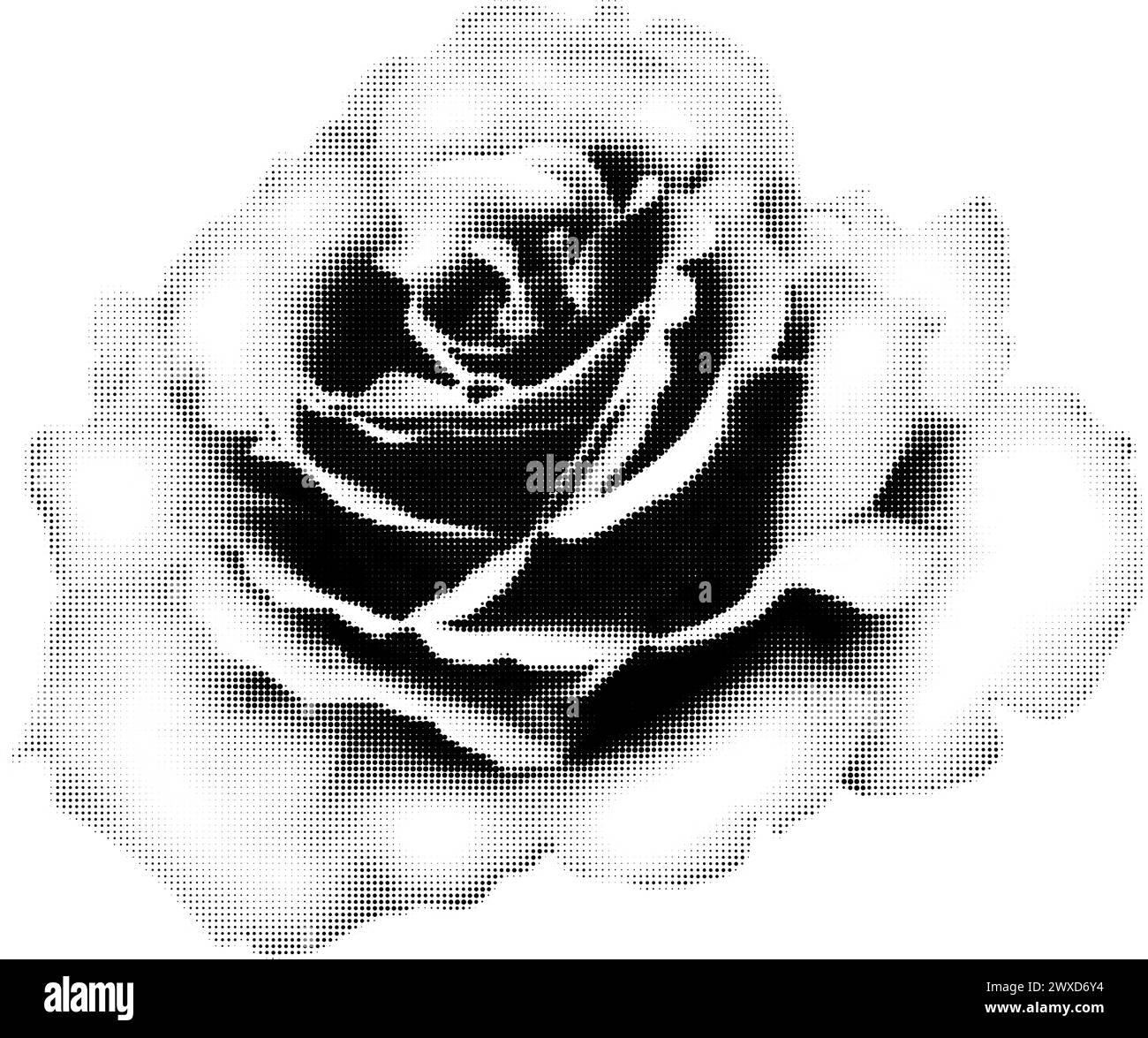 Rose halftone collage element vector illustration isolated Stock Vector ...