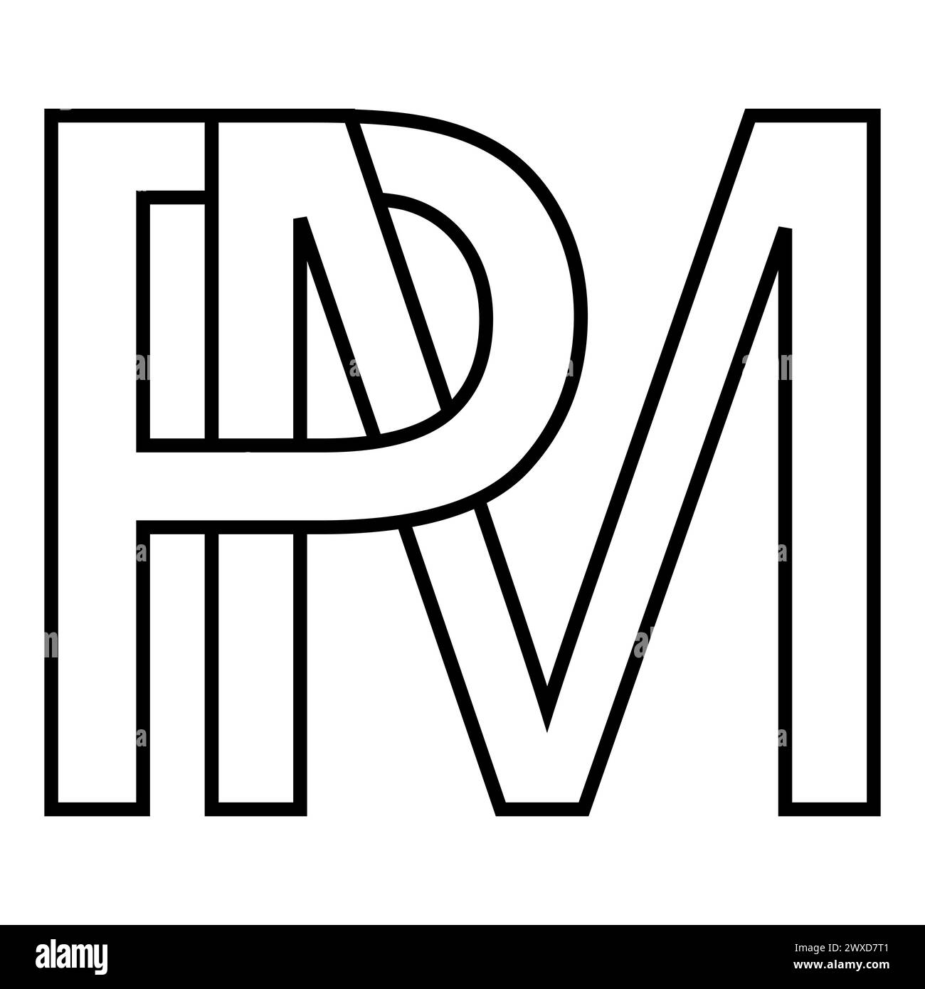 Logo sign pm, mp icon double letters logotype p m Stock Vector Image ...