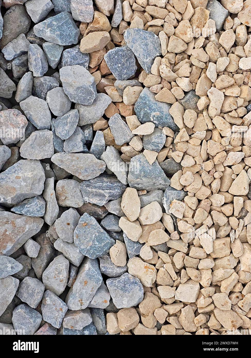 dolomite and granite crushed stone on the construction site Stock Photo ...