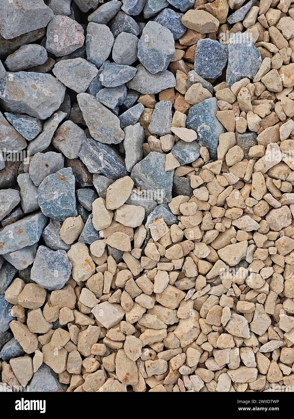 dolomite and granite crushed stone on the construction site Stock Photo ...