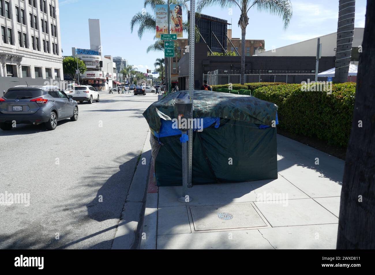 Los Angeles, California, USA 29th March 2024 Homeless Camp Tent on ...