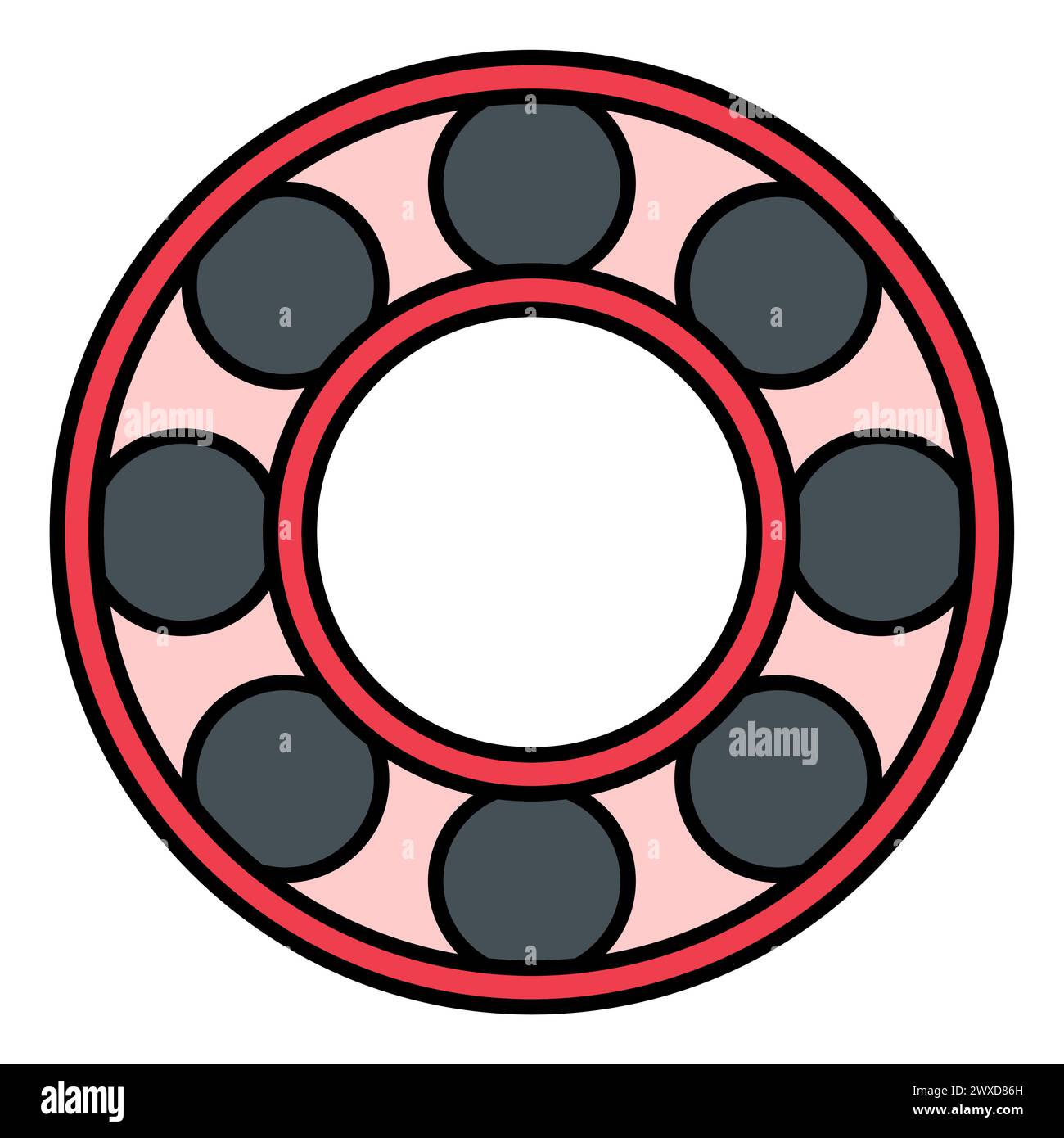 Bearing wheel icon, rolling ball sign, flat web design vector ...
