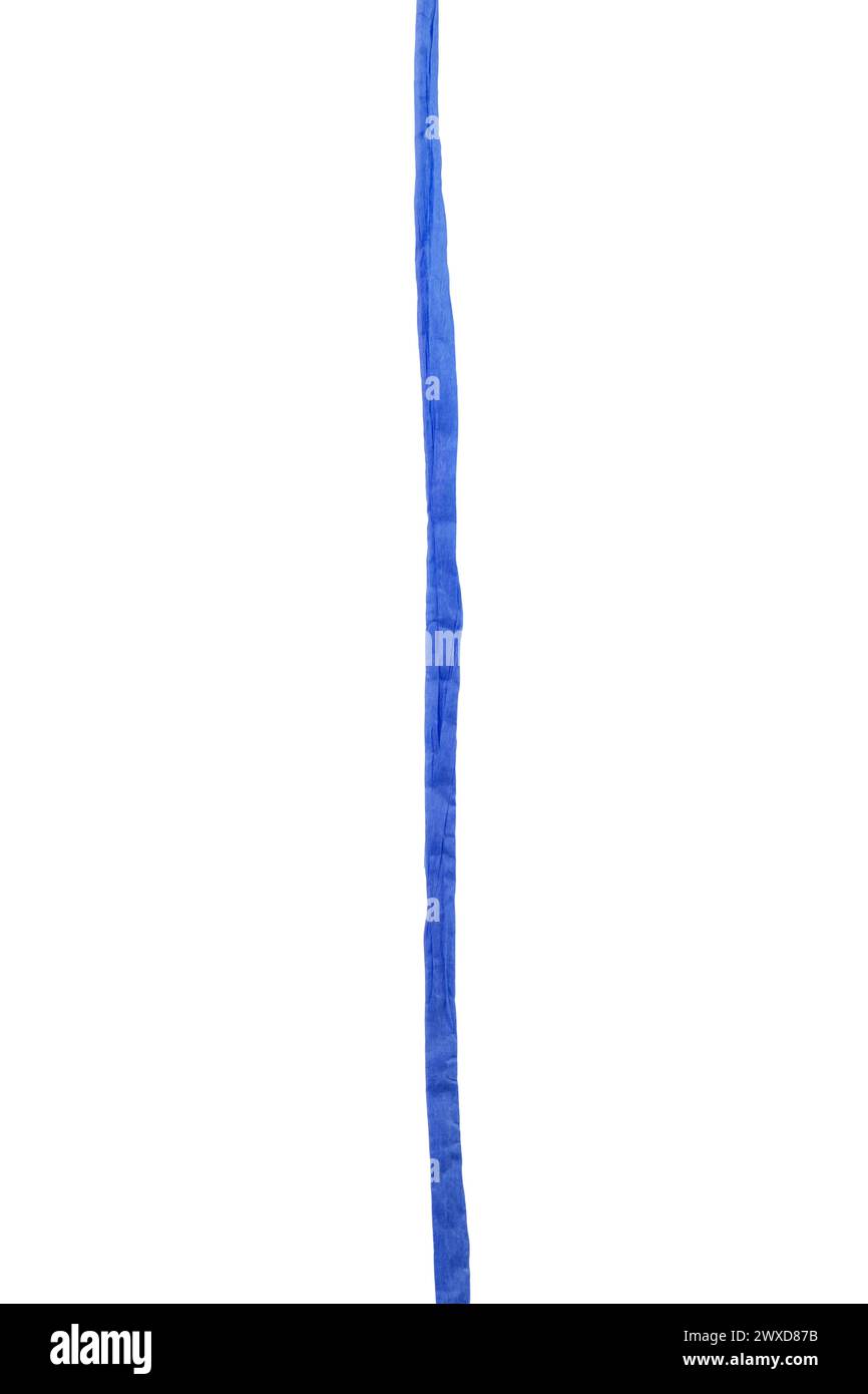 line of blue paper ribbon isolated on white background, element Stock ...