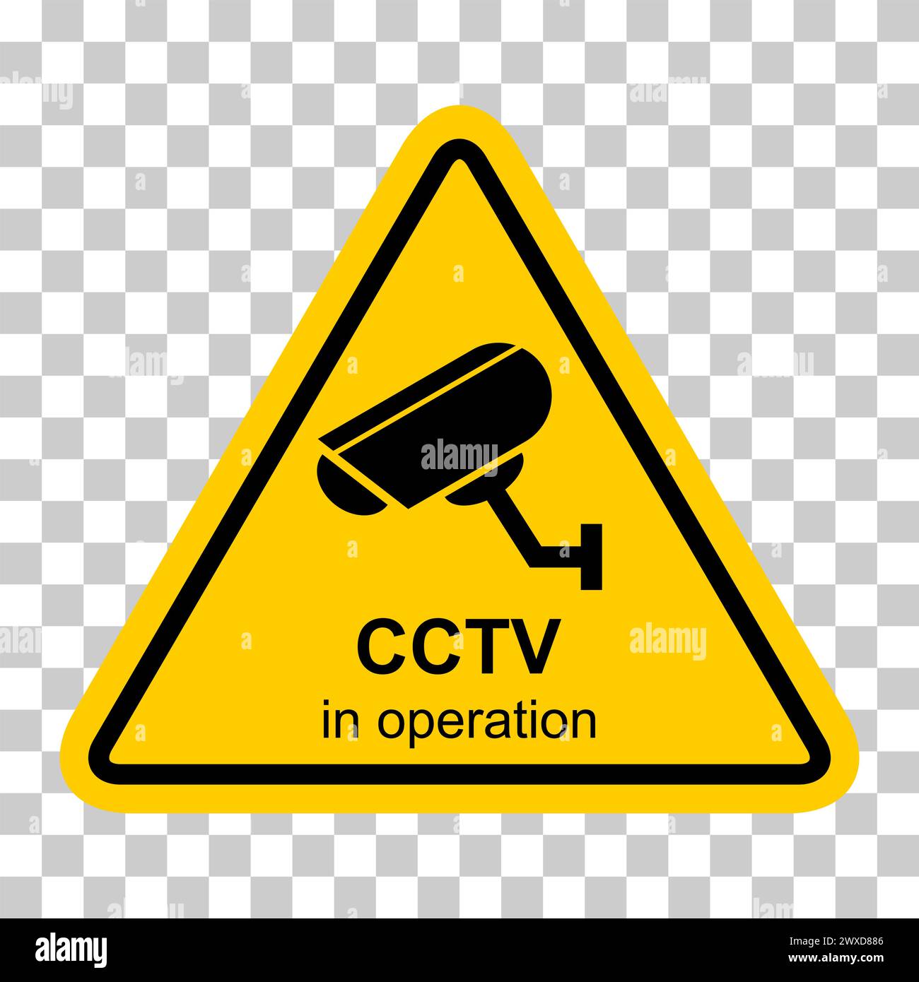 Closed circuit television camera icon, CCTV video protection alert ...