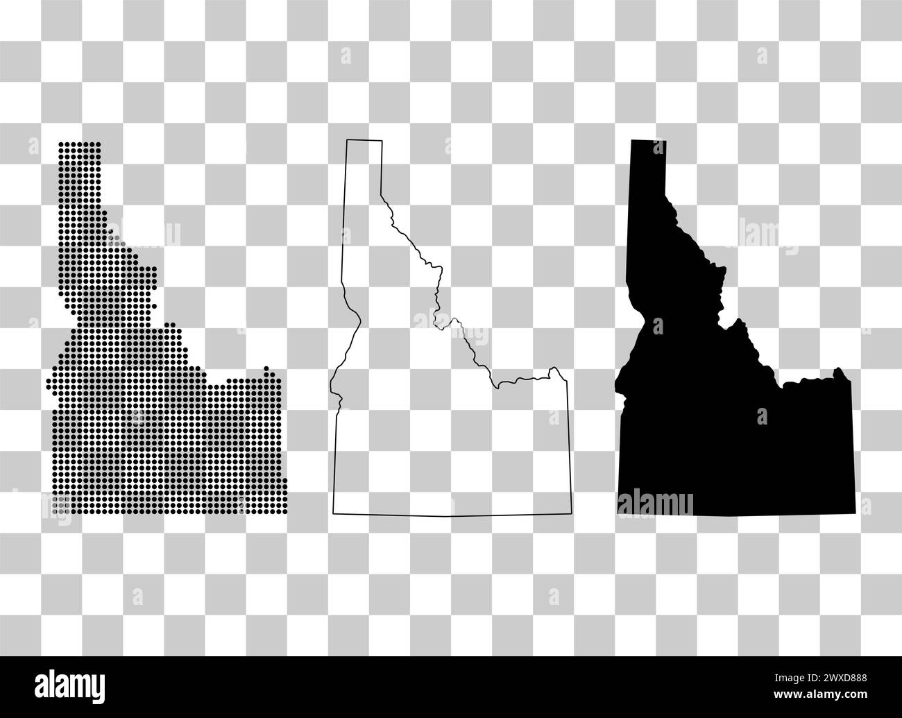 Set of Idaho map, united states of america. Flat concept icon vector ...
