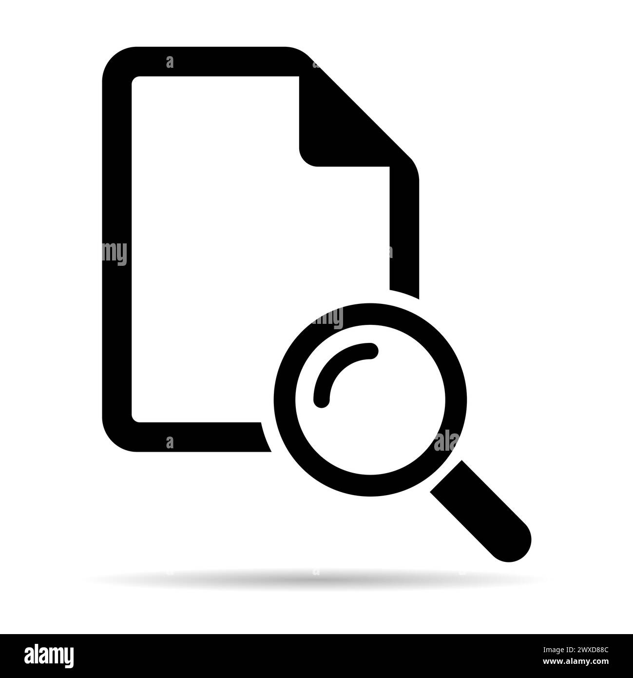 Search result shadow icon, research data report sign, control analysis ...